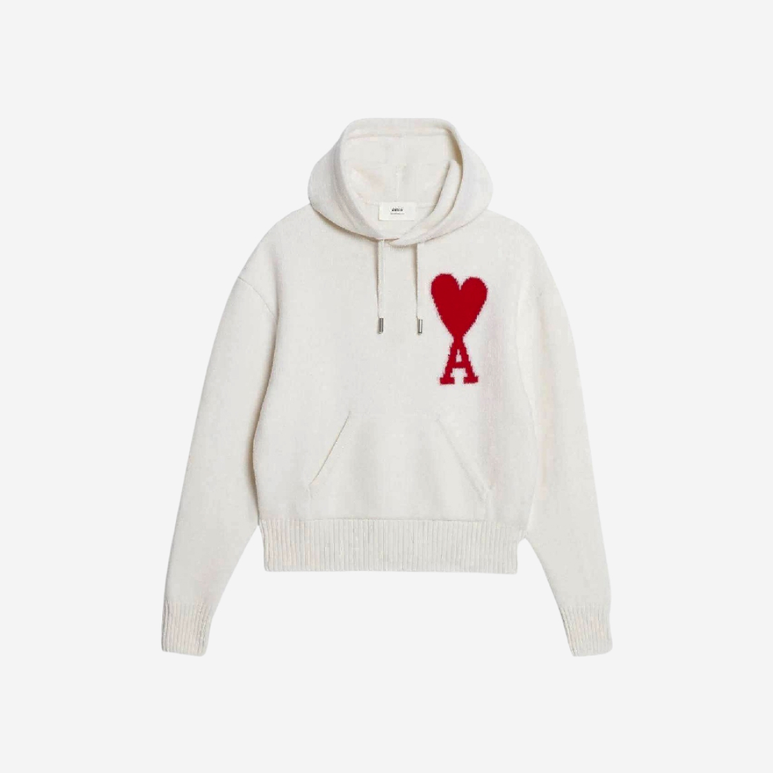 아미 빅 하트 로고 인타르시아 후드 오프 화이트 레드 | AMI | KREAM