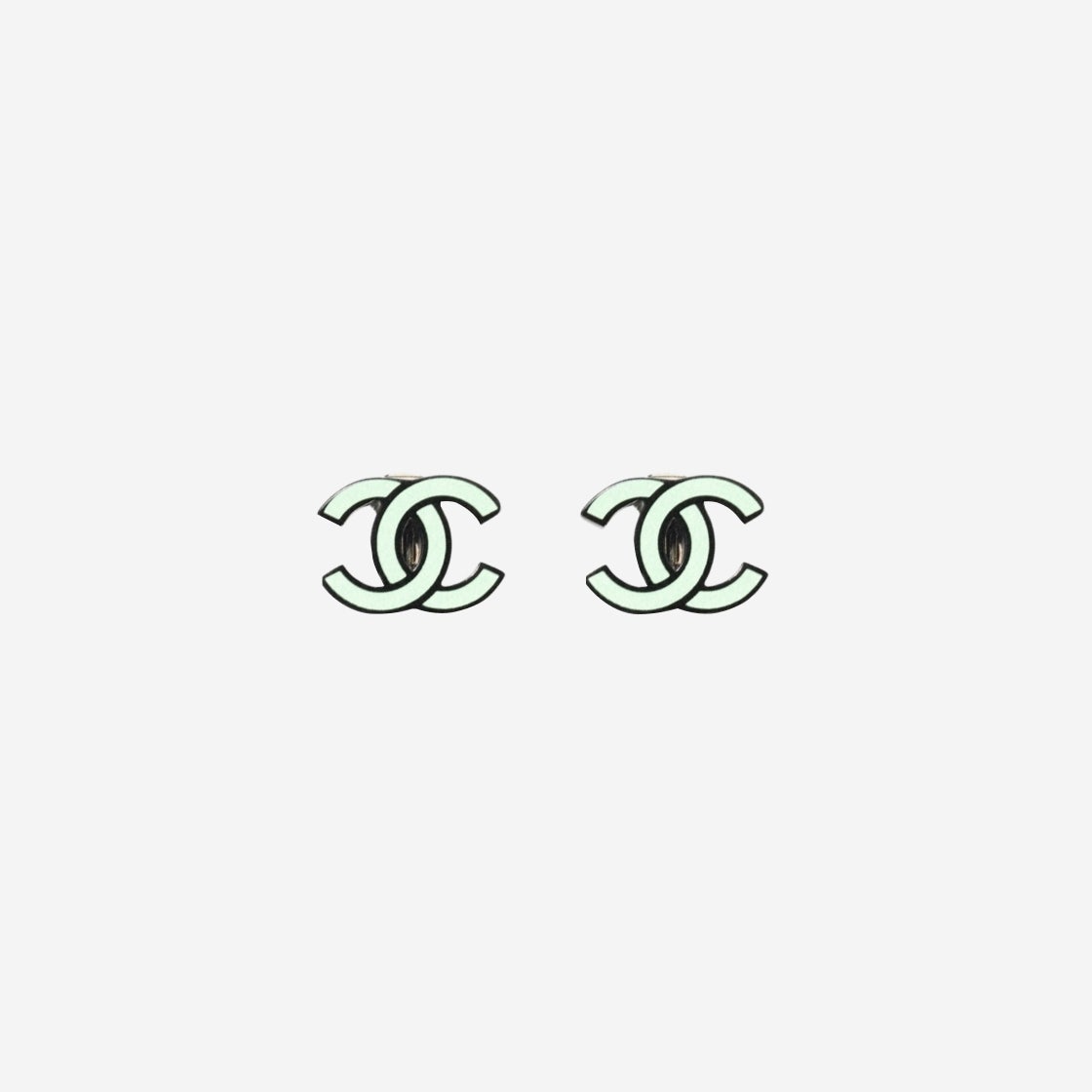 (W) 샤넬 이어링 메탈 레진 & 골드 그린 블랙 | Chanel | KREAM
