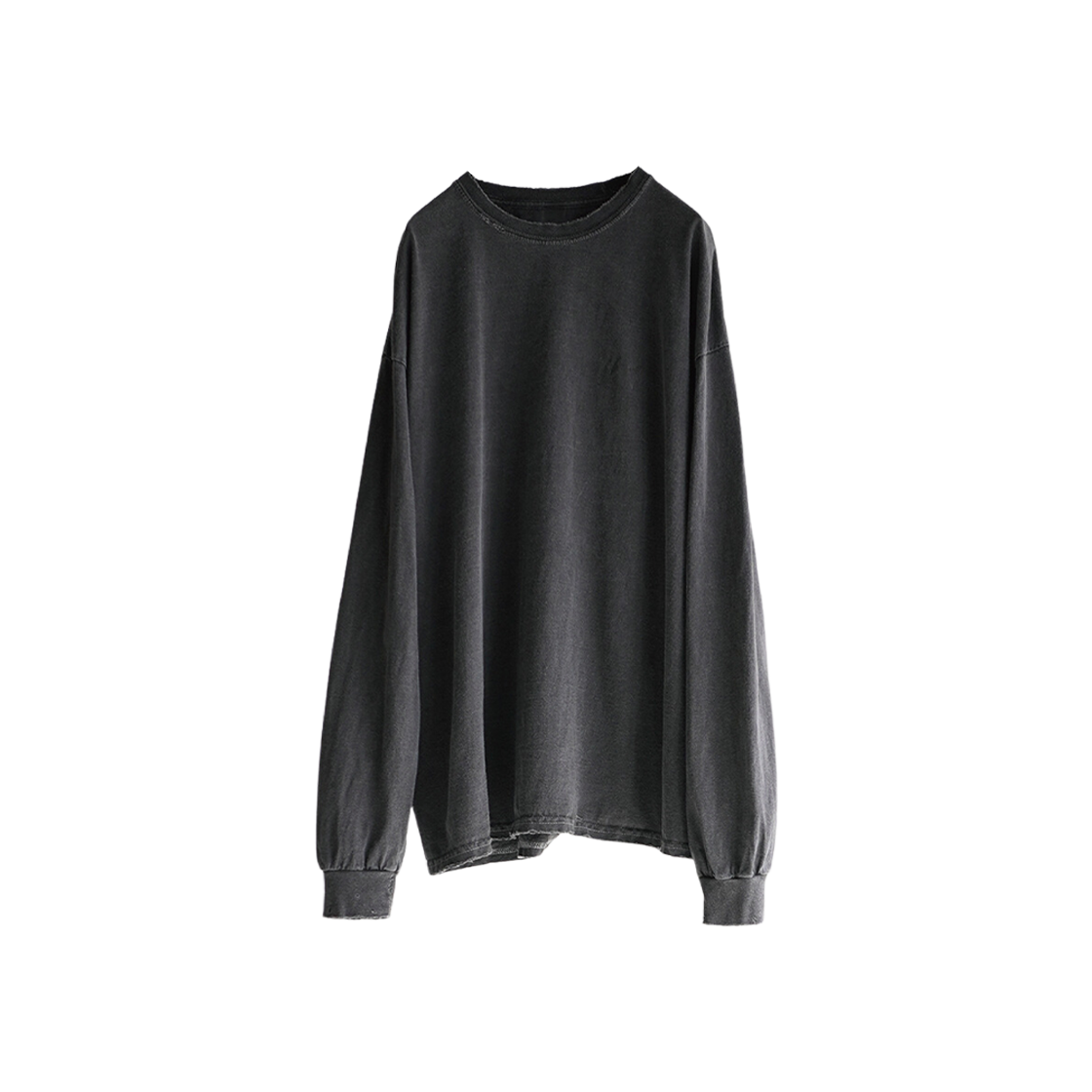 안셀름 자수 다이드 롱슬리브 티셔츠 블랙 | Ancellm | KREAM