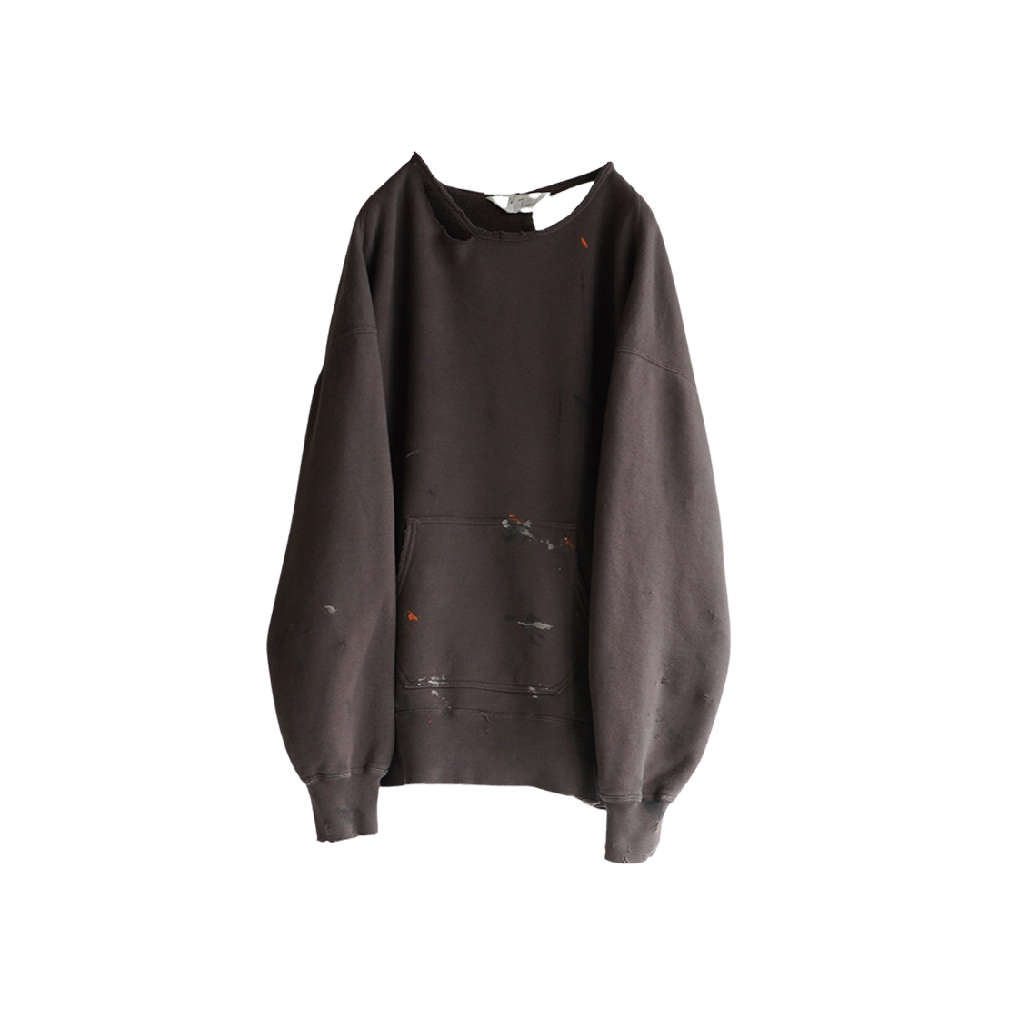 안셀름 후드 컷오프 크래쉬 스웨트셔츠 블랙 | Ancellm | KREAM