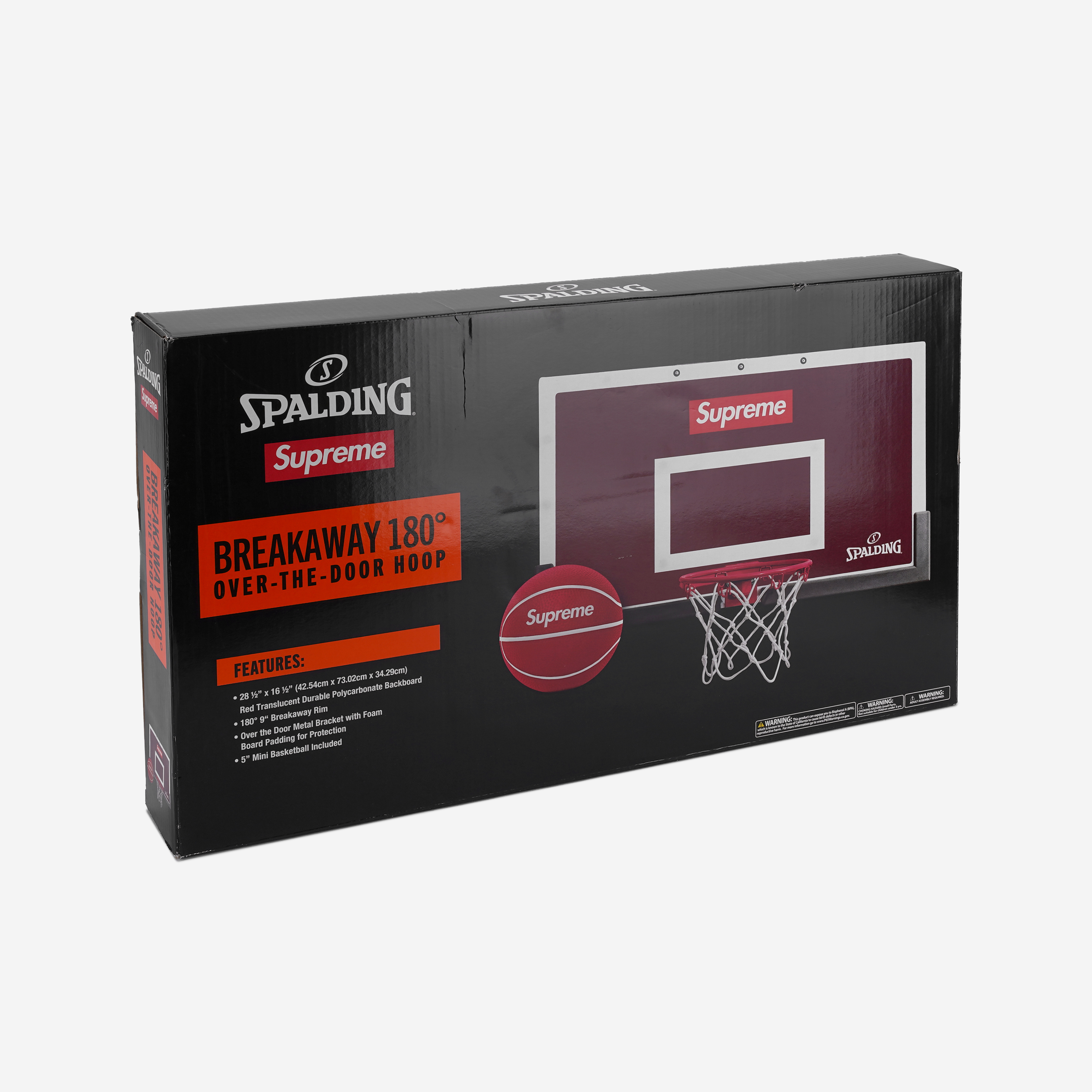 슈프림 x 스팔딩 미니 베스킷볼 후프 레드 - 23FW | KREAM