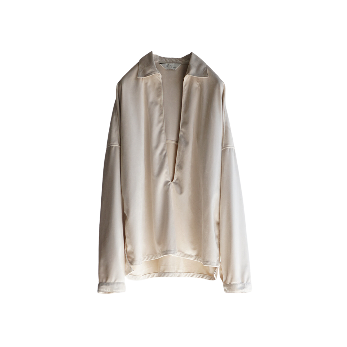 안셀름 비건 레더 스키퍼 셔츠 라이트 그레이 | Ancellm | KREAM