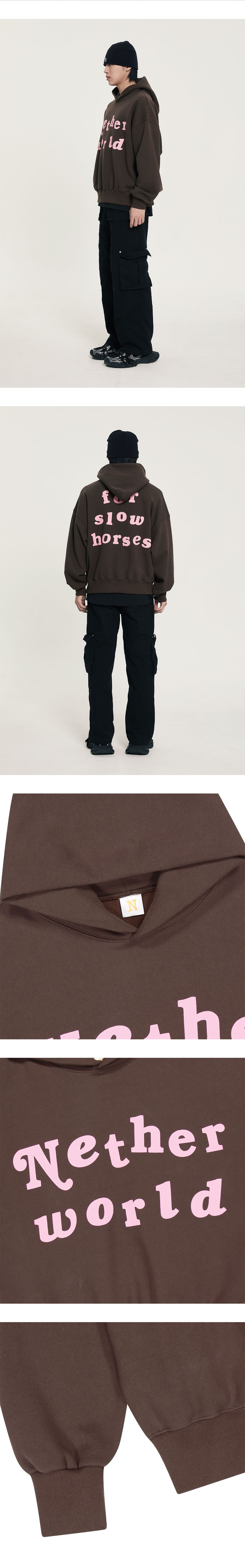 네더월드 슬로우 홀스 후디 브라운 핑크 | NETHERWORLD | KREAM