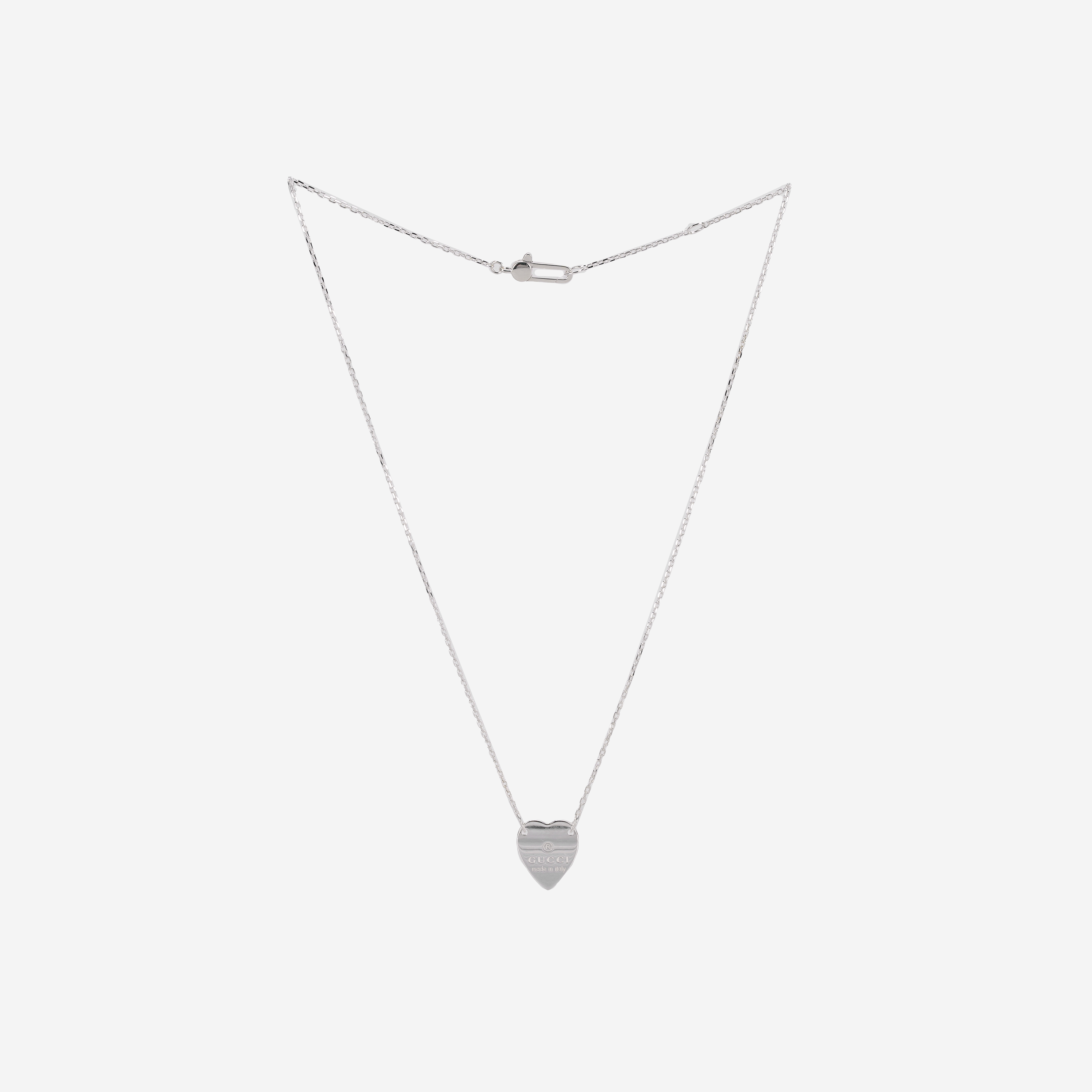 구찌 트레이드마크 하트 펜던트 네클리스 실버 | KREAM