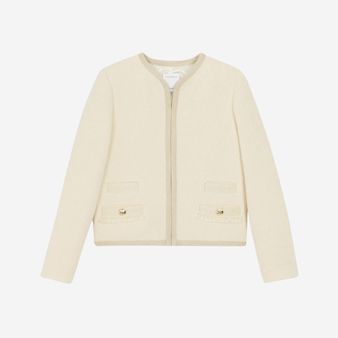 (W) 산드로 더블 S 트위드 자켓 에크루 | Sandro | KREAM