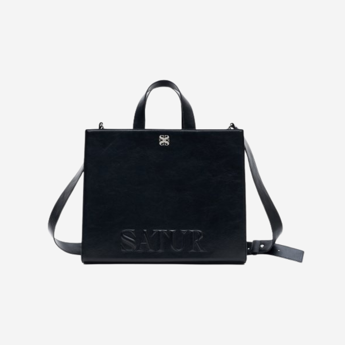 세터 올 데이 로고 미디움 토트백 블랙 | Satur | KREAM