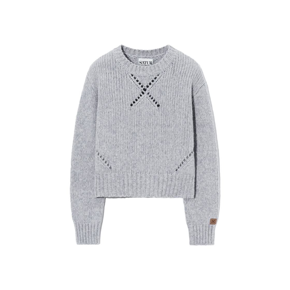 (W) 세터 카디프 울 블렌드 풀오버 니트 멜란지 그레이 | Satur | KREAM