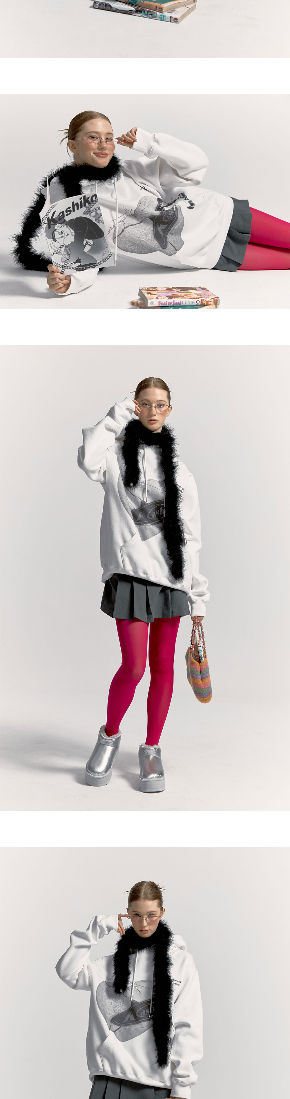 카시코 러브 플러피 후디 화이트 | Kashiko | KREAM