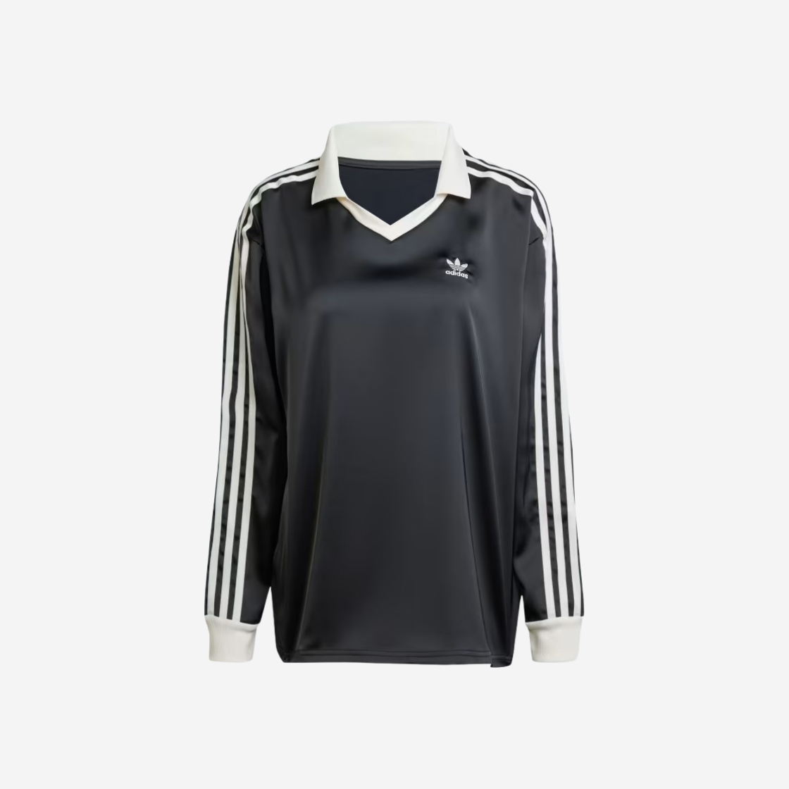 W 아디다스 3 스트라이프 사틴 롱슬리브 티셔츠 블랙 Us 사이즈 Adidas Kream