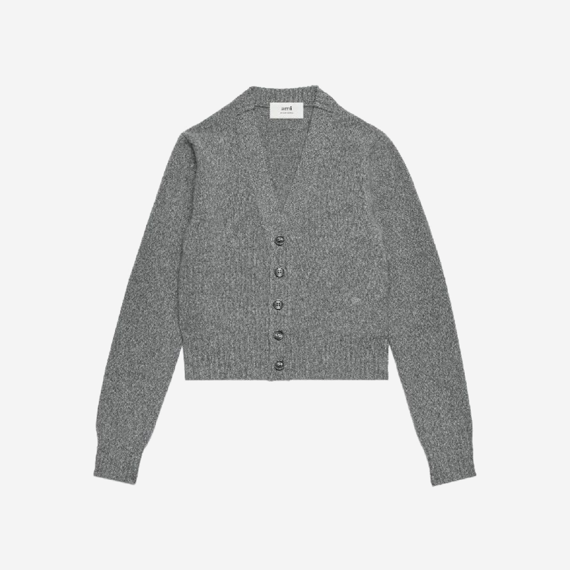 (W) 아미 토날 하트 로고 가디건 헤더 그레이 | AMI | KREAM