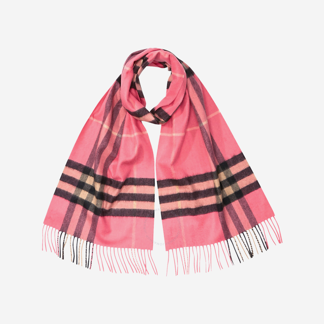 버버리 클래식 체크 캐시미어 스카프 브라이트 로즈 Burberry Kream