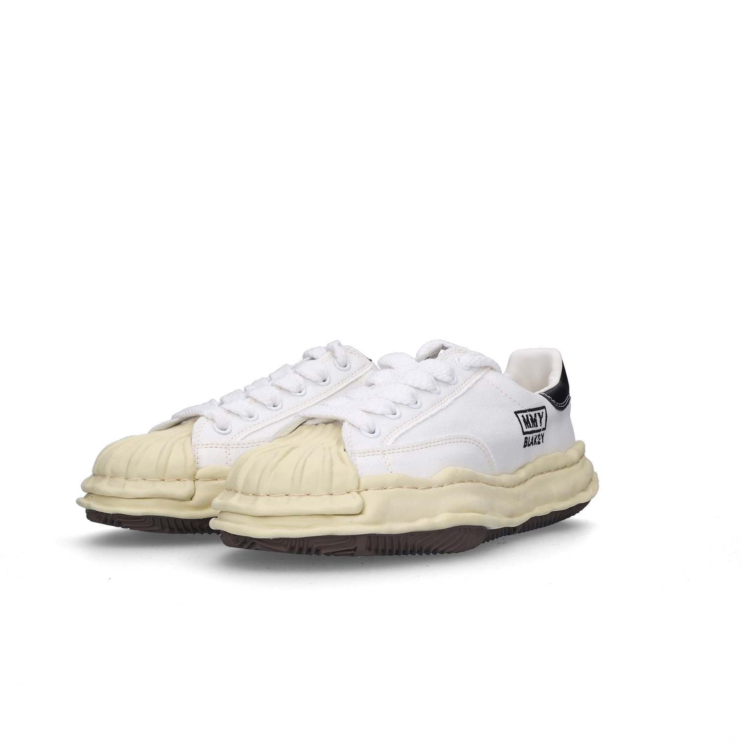 메종 미하라 야스히로 블레이키 VL OG 솔 캔버스 로우탑 스니커즈 화이트 | KREAM