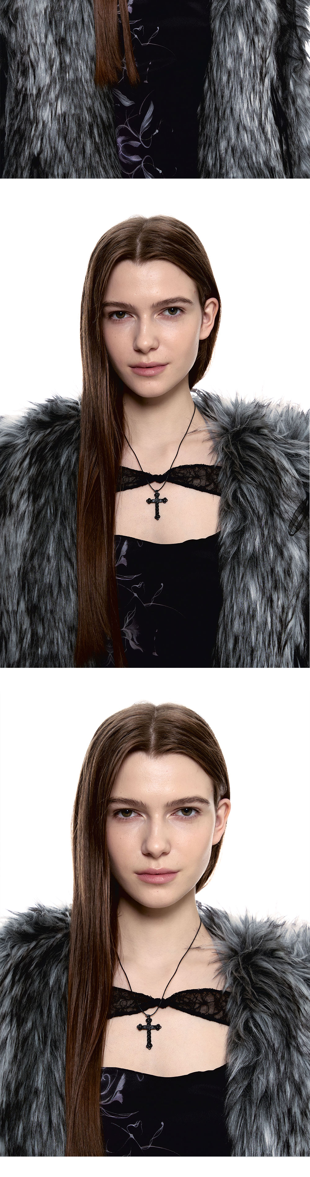 센티멍 넘버 475 매듭 십자가 레더 네크리스 블랙 | SENTIMENTS | KREAM