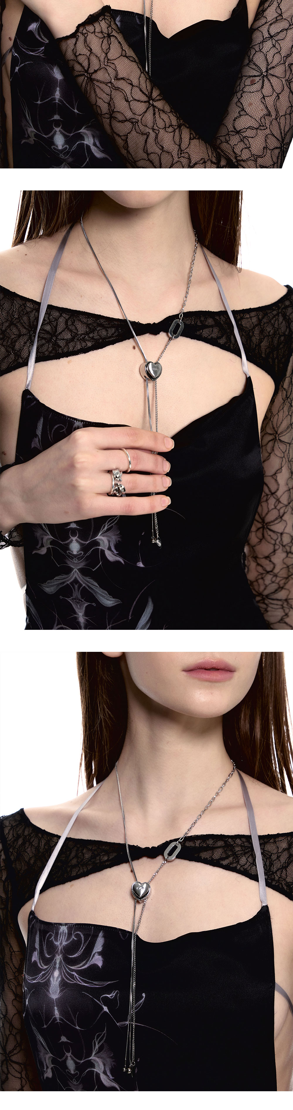 센티멍 넘버 480 하트 코드 락 체인 네크리스 실버 | SENTIMENTS | KREAM