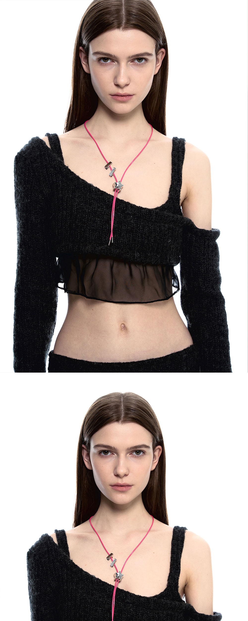 센티멍 넘버 482 스타 코드 락 네크리스 실버/핑크 | SENTIMENTS | KREAM