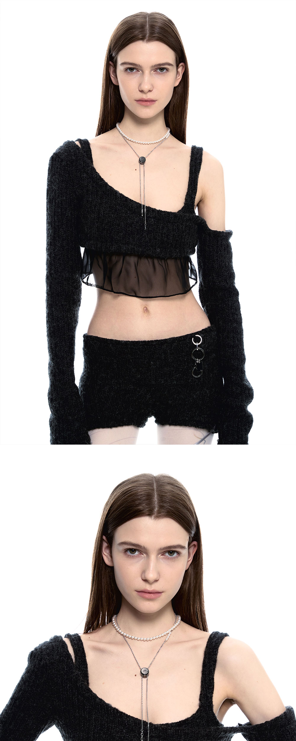 센티멍 넘버 478 원 코드 락 진주 네크리스 블랙 | SENTIMENTS | KREAM