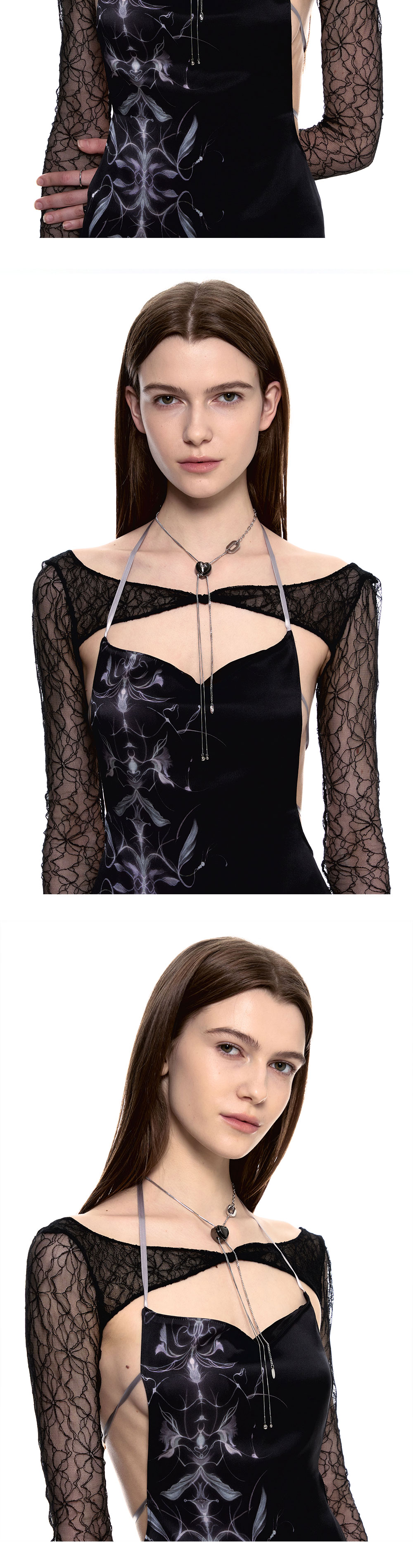 센티멍 넘버 480 하트 코드 락 체인 네크리스 블랙 | SENTIMENTS | KREAM