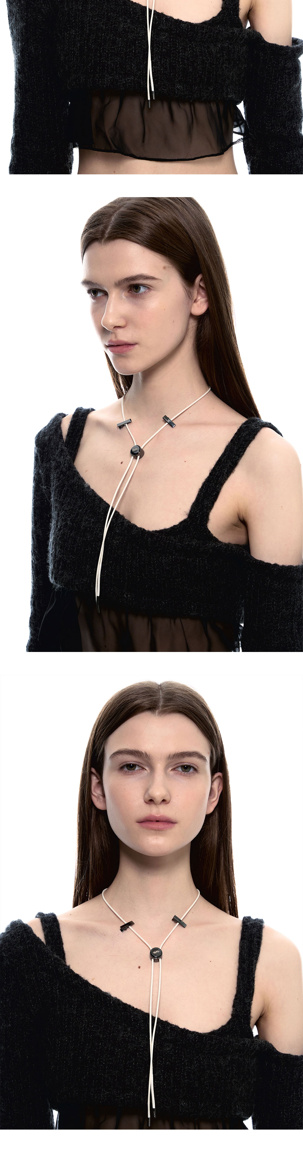 센티멍 넘버 481 원 코드 락 네크리스 블랙/아이보리 | SENTIMENTS | KREAM