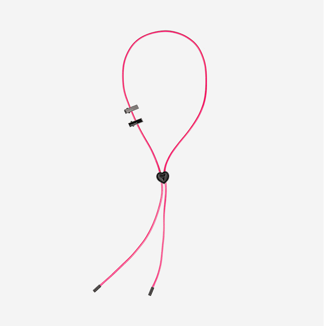 센티멍 넘버 483 하트 코드 락 네크리스 블랙/핑크 | SENTIMENTS | KREAM