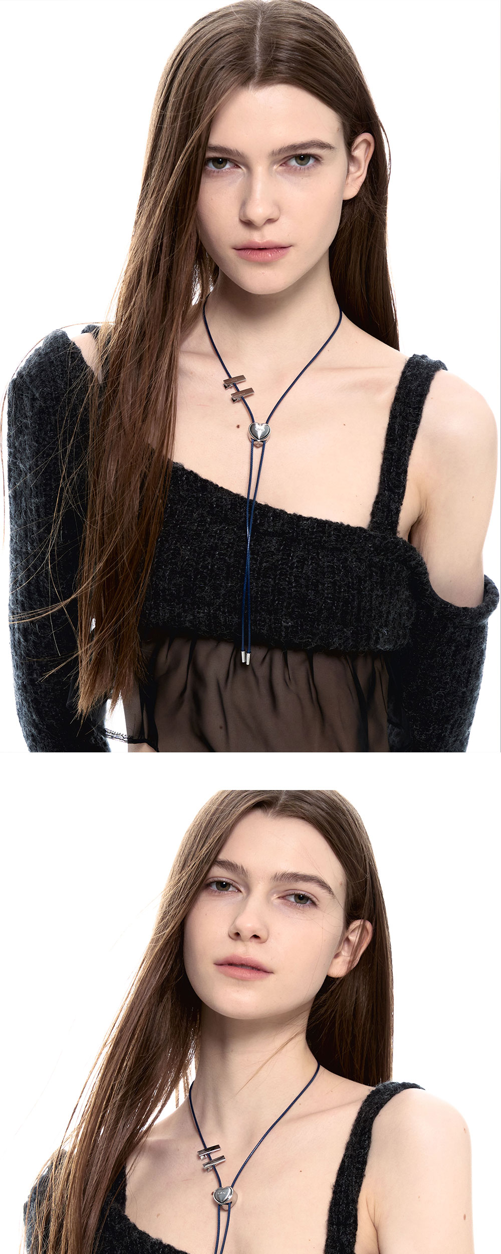 센티멍 넘버 483 하트 코드 락 네크리스 실버/네이비 | SENTIMENTS | KREAM