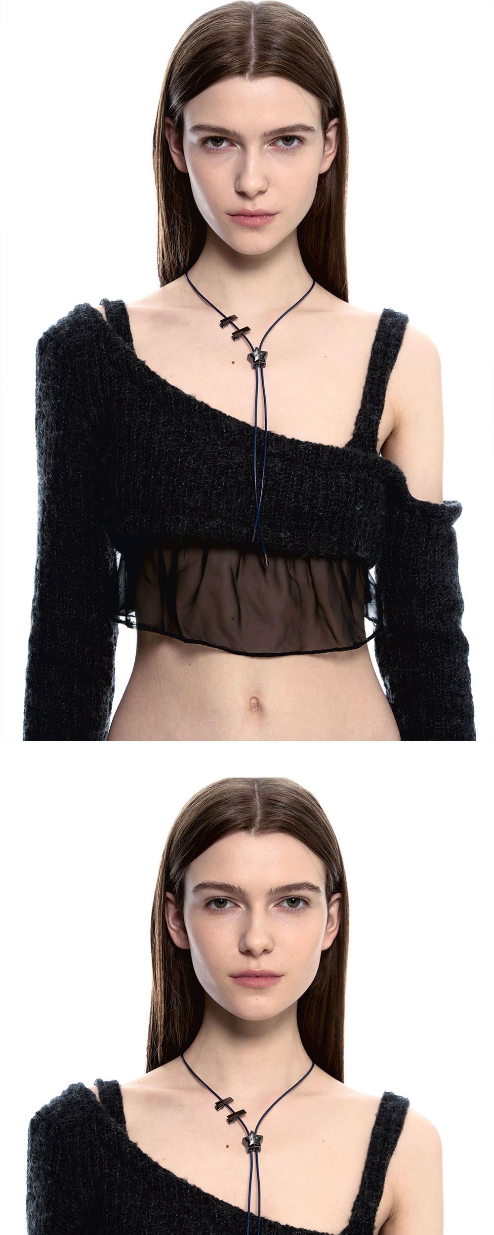 센티멍 넘버 482 스타 코드 락 네크리스 블랙/네이비 | SENTIMENTS | KREAM