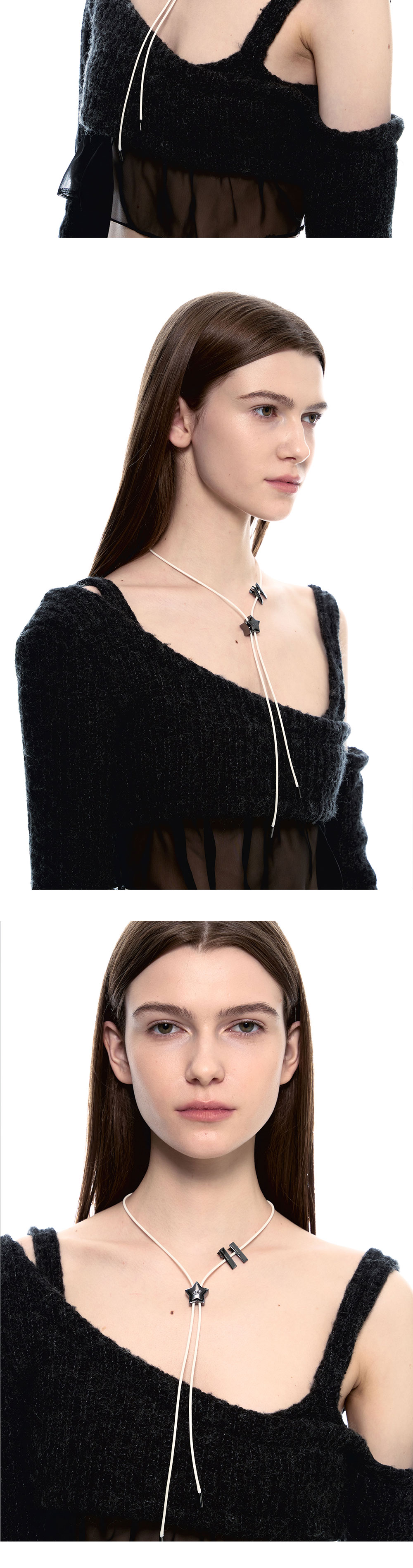 센티멍 넘버 482 스타 코드 락 네크리스 블랙/아이보리 | SENTIMENTS | KREAM