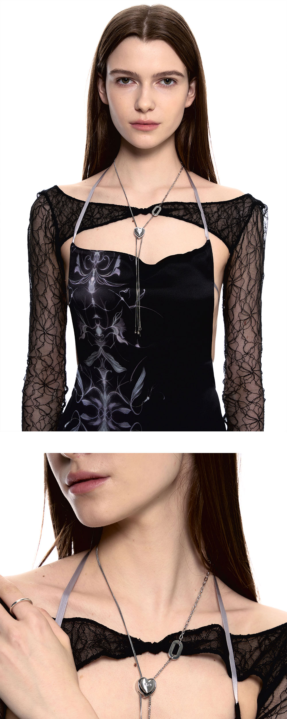 센티멍 넘버 480 하트 코드 락 체인 네크리스 실버 | SENTIMENTS | KREAM