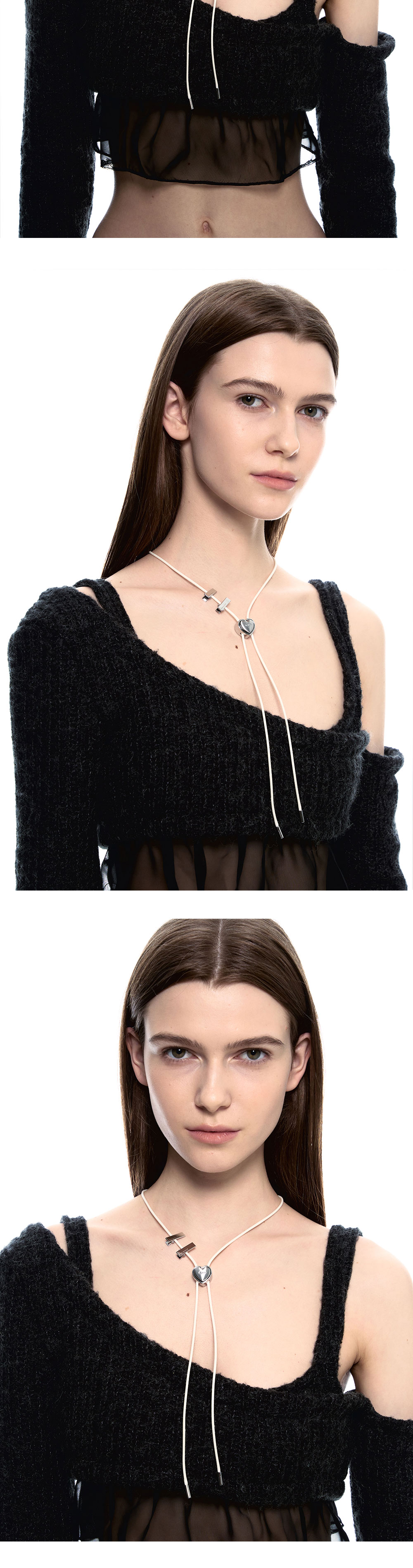 센티멍 넘버 483 하트 코드 락 네크리스 실버/아이보리 | SENTIMENTS | KREAM