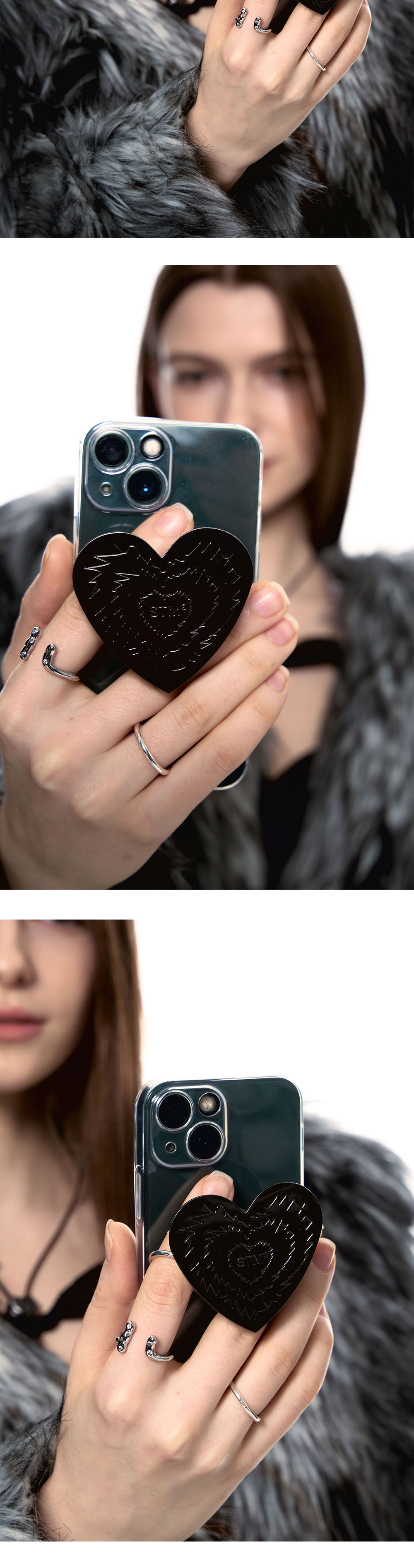 센티멍 넘버 471 하트 폰 그립 블랙 | SENTIMENTS | KREAM