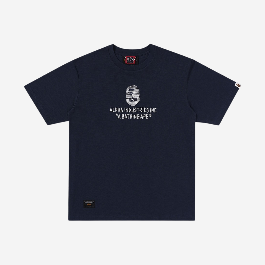 베이프 x 알파 인더스트리 티셔츠 네이비 | BAPE | KREAM