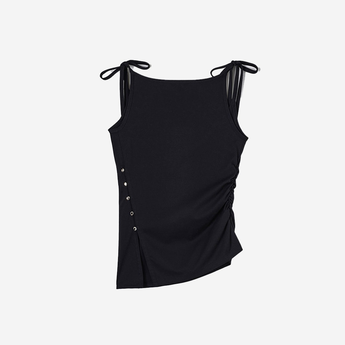 윤세 우먼 올리브 슬리브리스 탑 블랙 | Yunse | KREAM