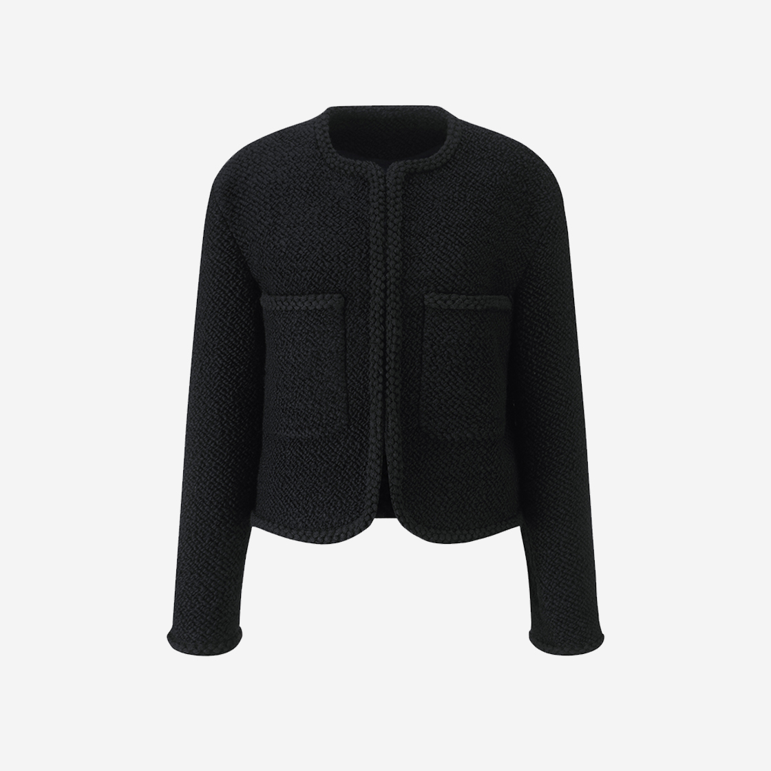 르하스 부클 트위드 크롭 자켓 - 블랙 | L'H.A.S | KREAM