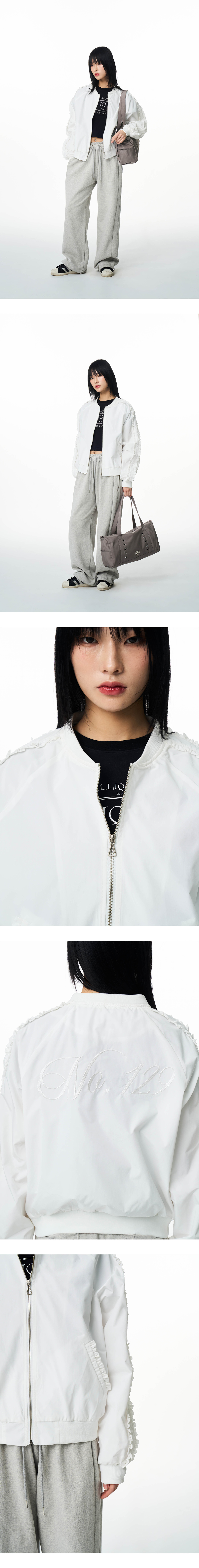 일리고 페탈 프릴 봄버 자켓 화이트 | ILLIGO | KREAM