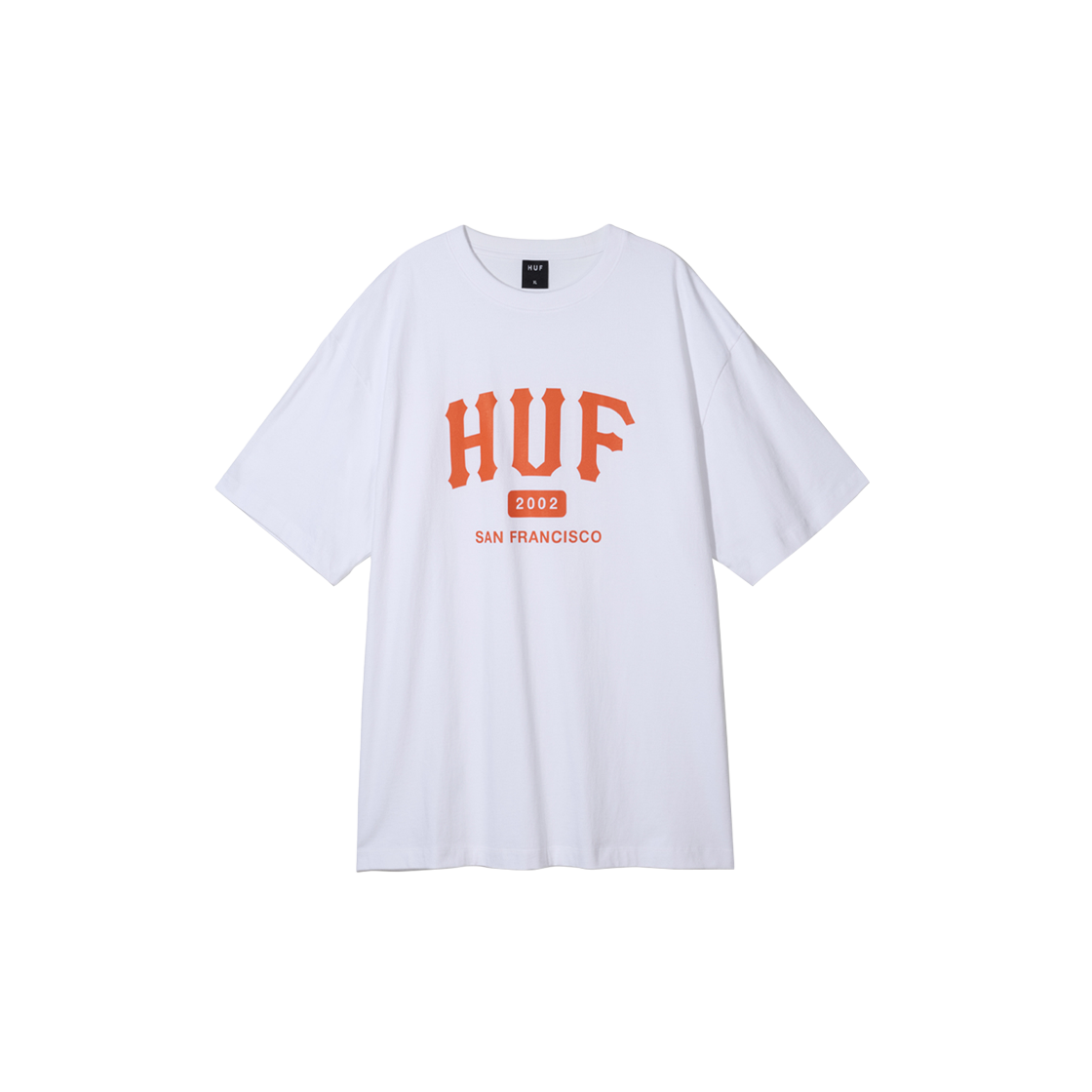 허프 2002 아치 로고 티 화이트 레드 오렌지 | HUF | KREAM