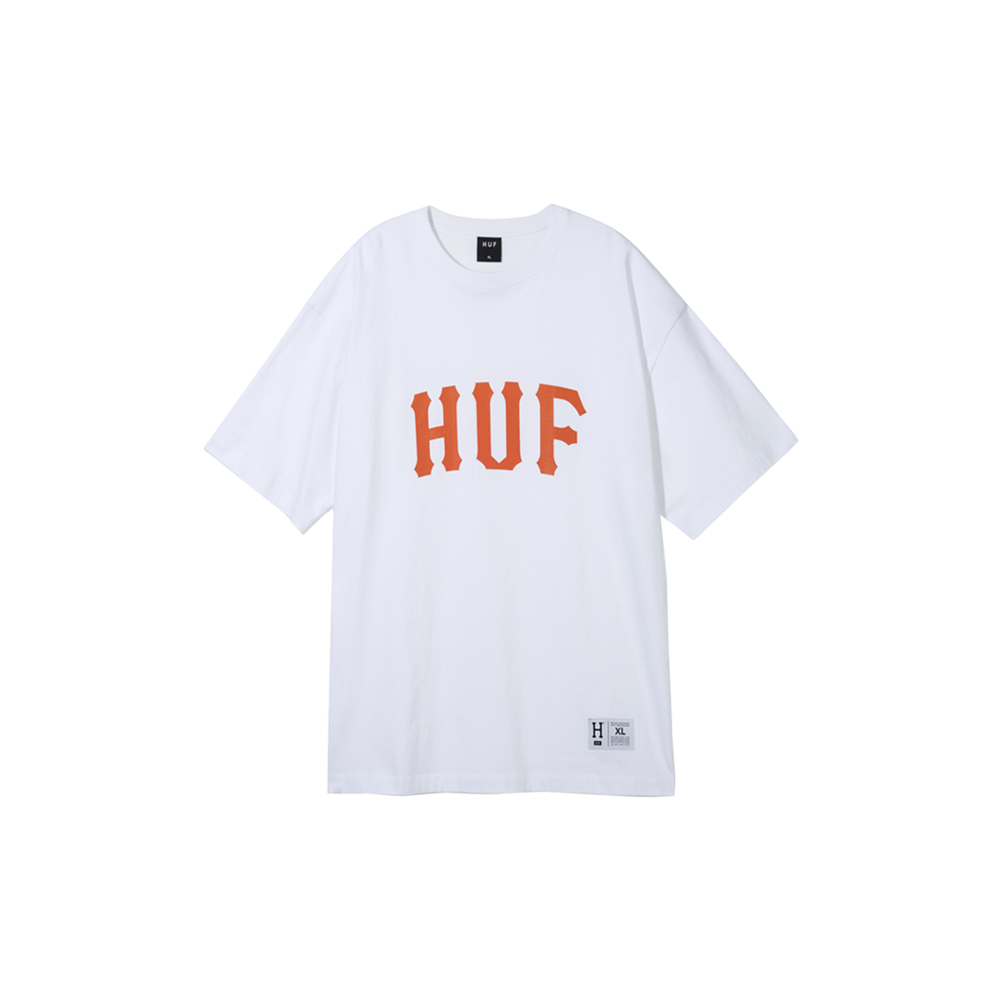 허프 아치 로고 티 화이트 레드 오렌지 | HUF | KREAM