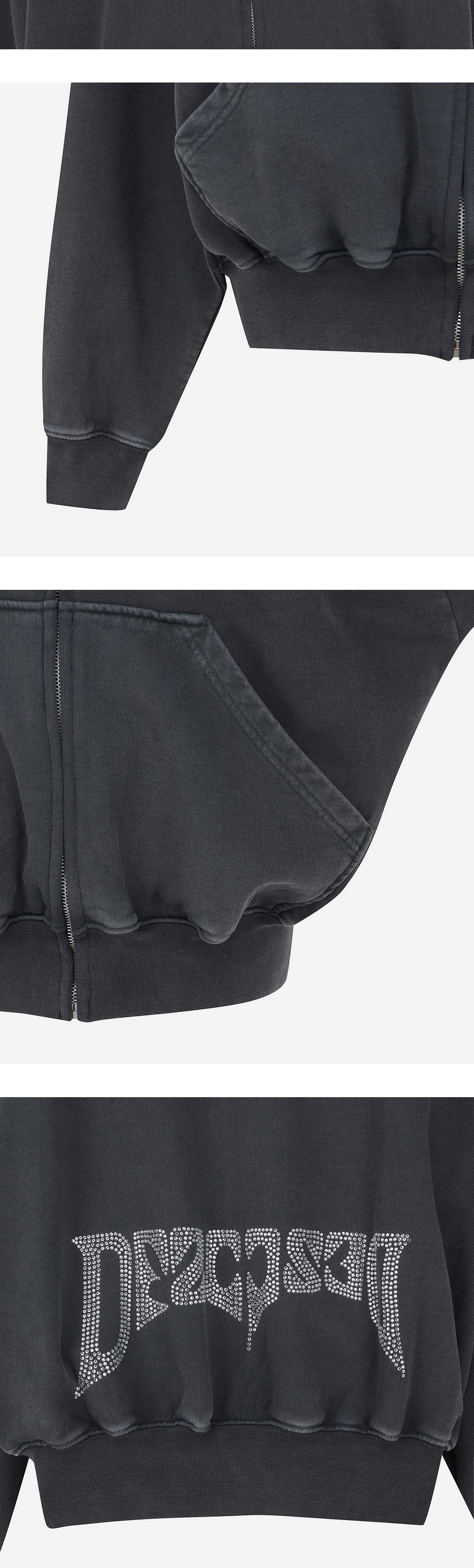 032c 러스터 집업 후디 페이디드 블랙 | 032c | KREAM