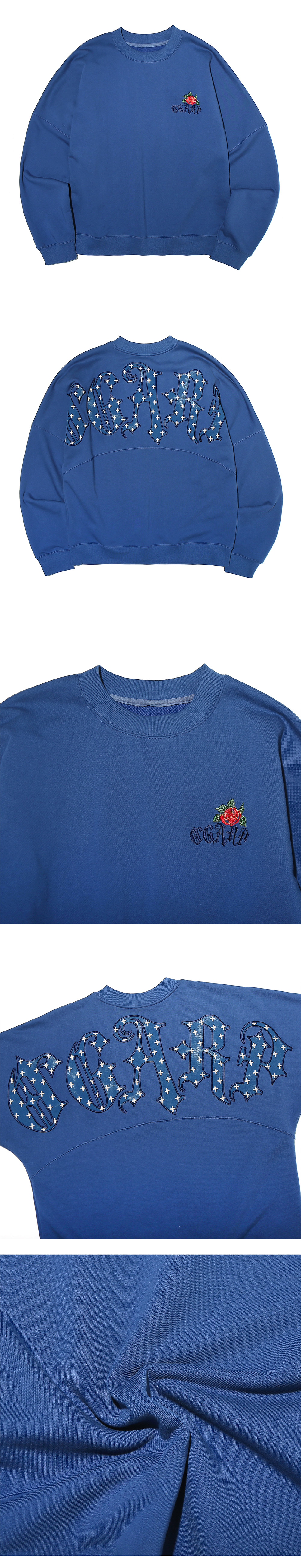 오가프 십자가 로고 스웨트 블루 | OGARP | KREAM