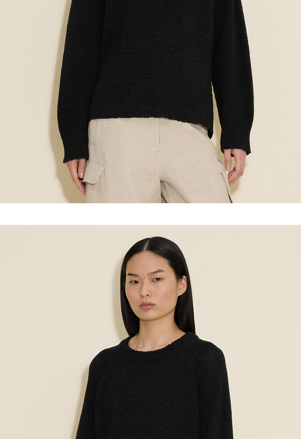 홀츠베일러 우먼 윌마 테이프 얀 크루넥 블랙 | Holzweiler | KREAM