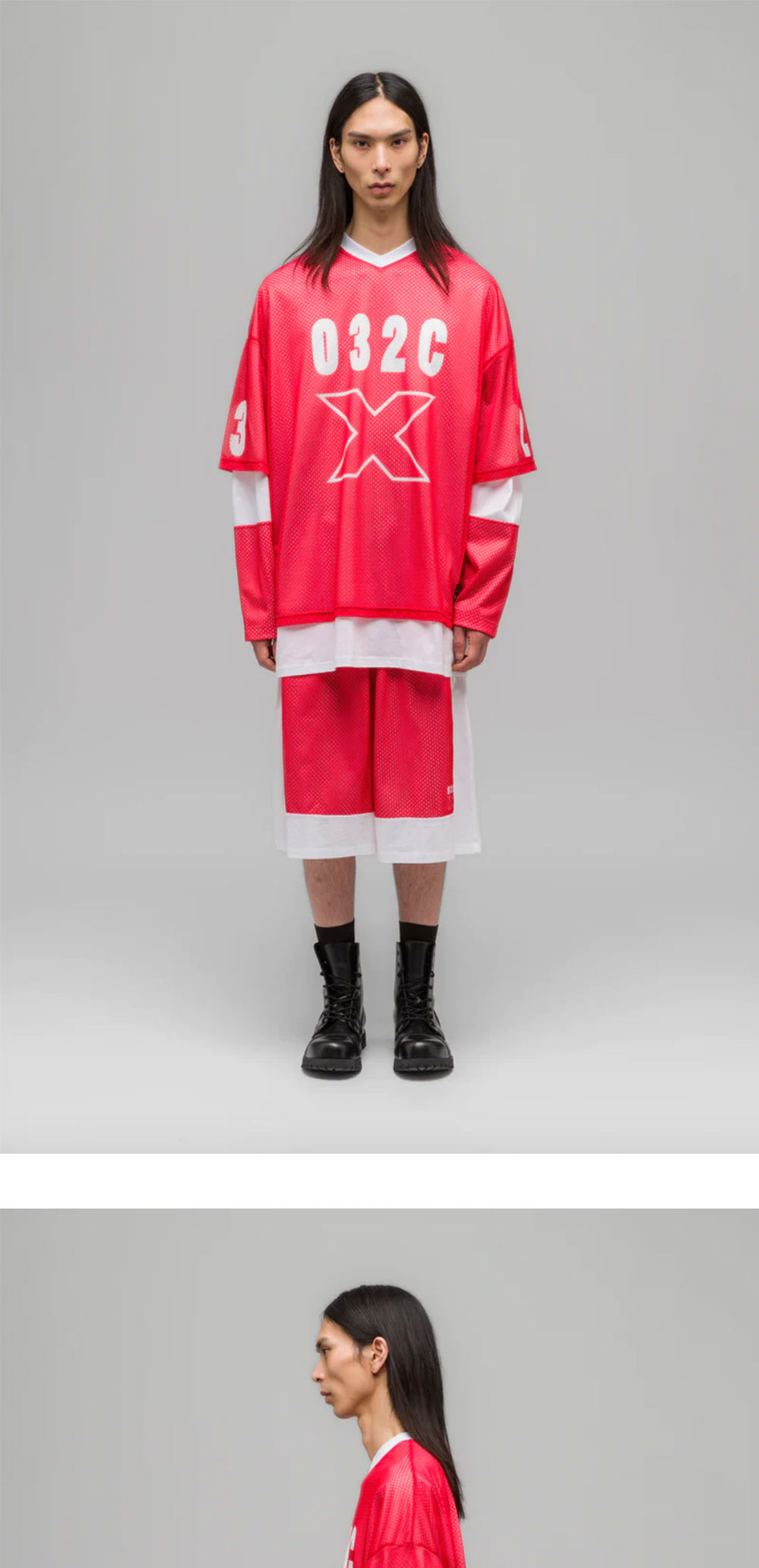 032c 랙스 레이어드 롱슬리브 레드 | 032c | KREAM