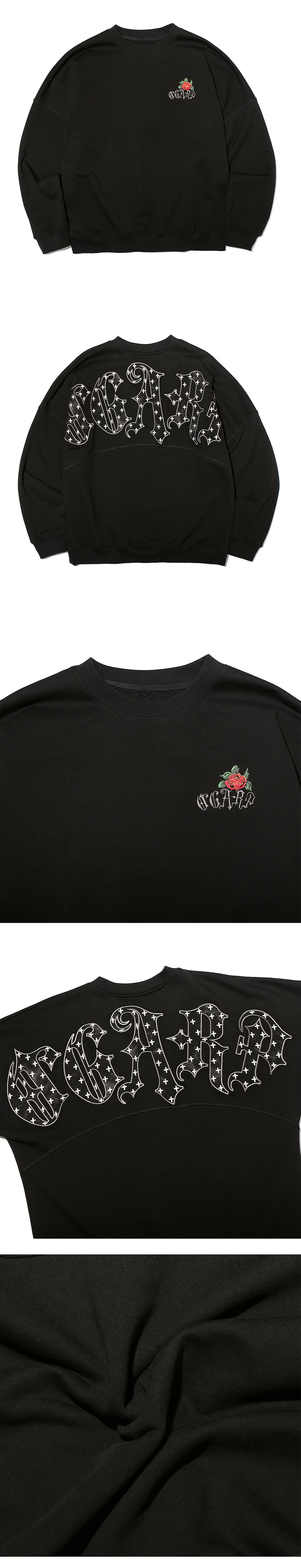 오가프 십자가 로고 스웨트 블랙 | OGARP | KREAM
