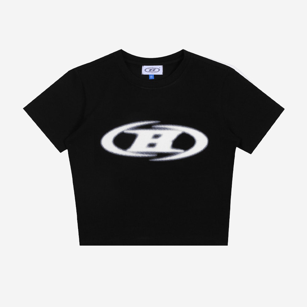 본투윈 블러 로고 크롭 탑 블랙 | BORN TO WIN | KREAM