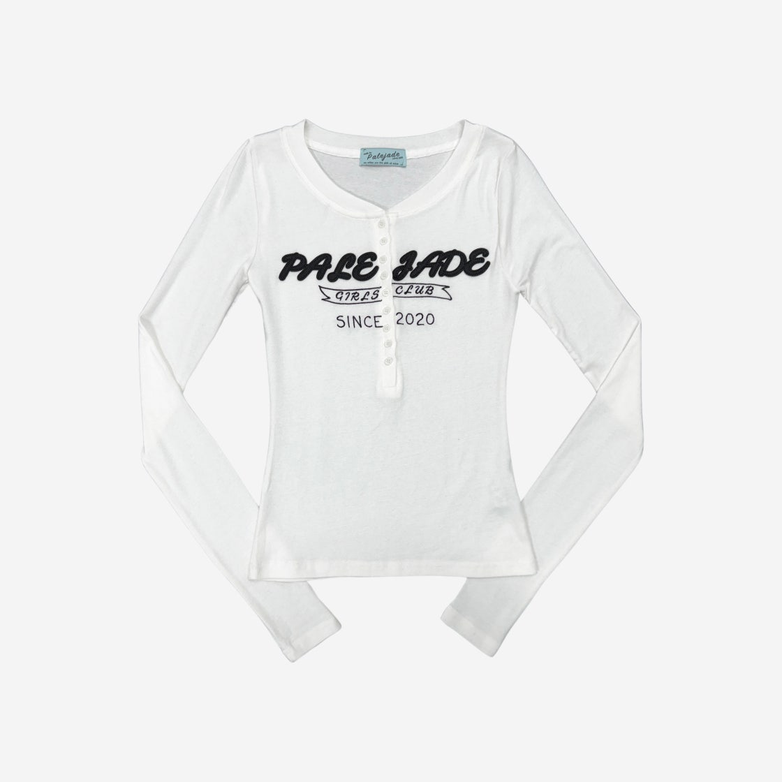 (W) 페일제이드 Y2K 패치 레터링 티셔츠 화이트 | Pale Jade | KREAM