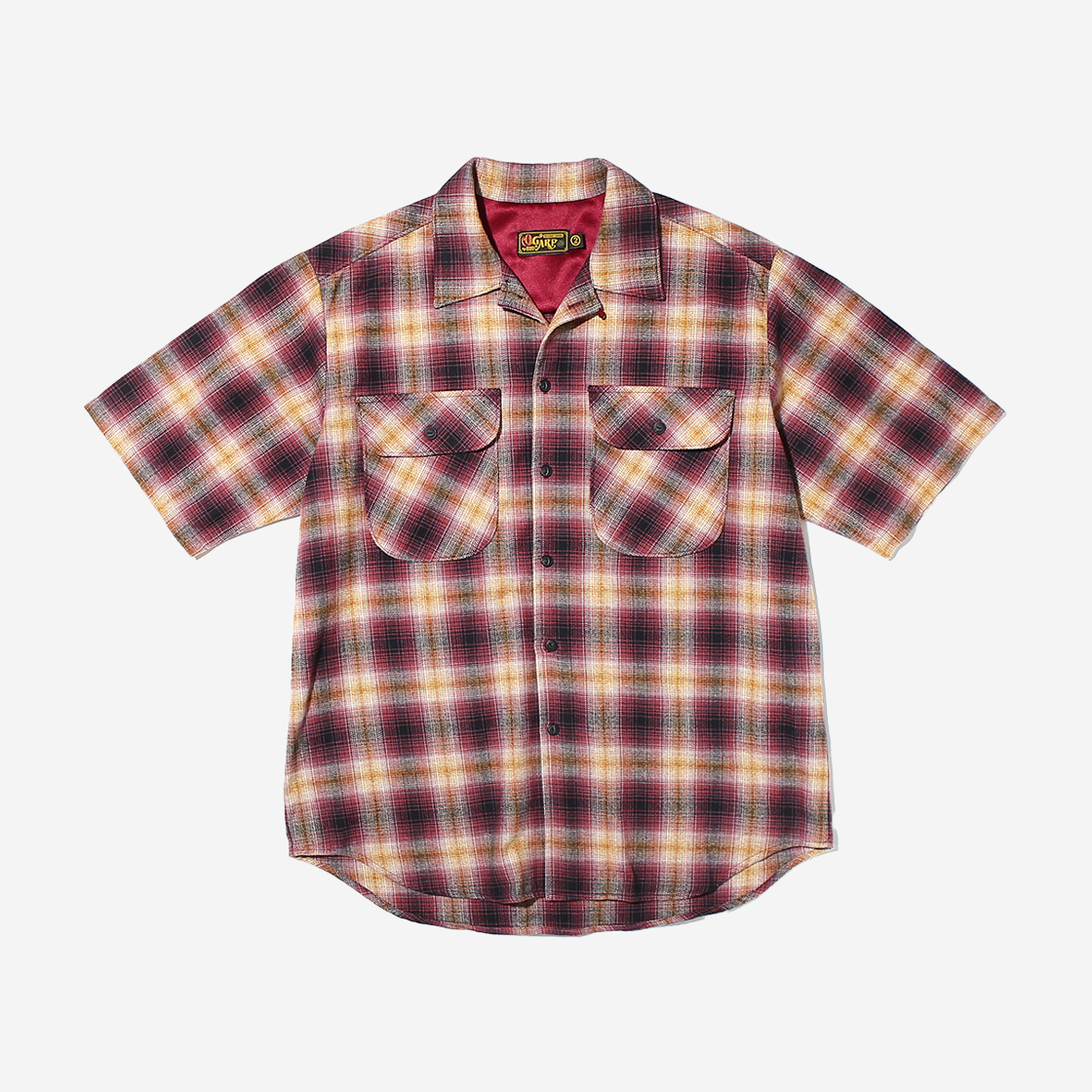 오가프 코스모 플란넬 체커 반팔 셔츠 레드 | OGARP | KREAM