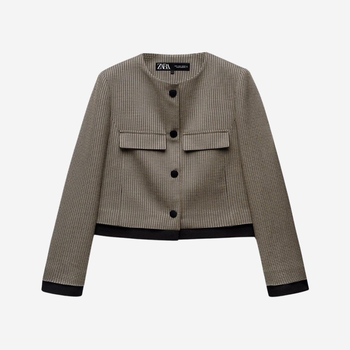 (W) 자라 크롭 하운드투스 블레이저 토프 브라운 | Zara | KREAM