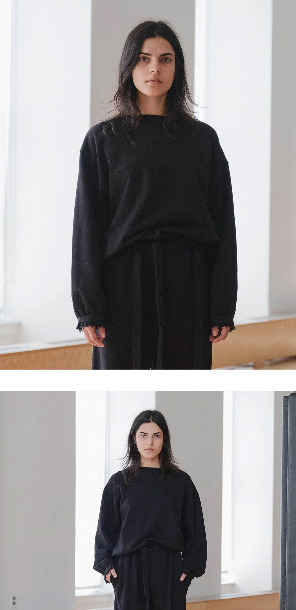 베이스레인지 우먼 루트 스웨트셔츠 블랙 | Baserange | KREAM