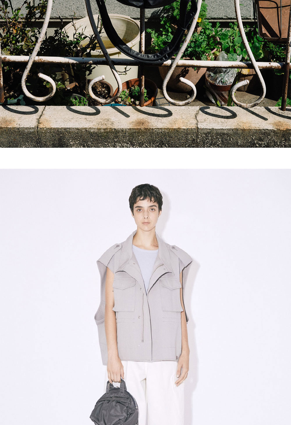 뷰티풀피플 x POTR 나일론 트윌 헬멧 백 차콜 | Beautiful People | KREAM