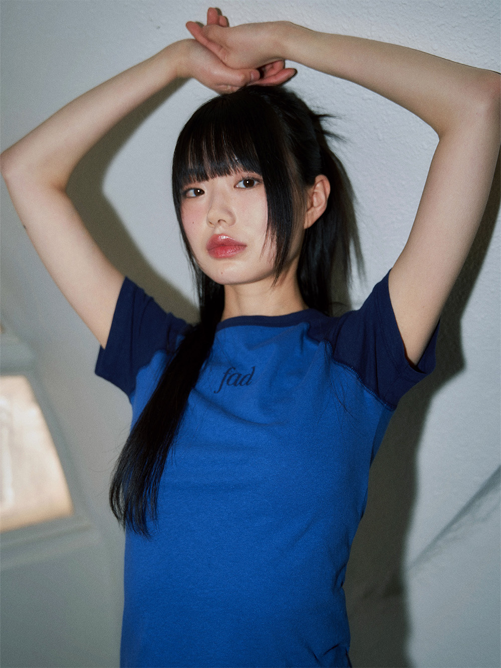 에프에이디 래글런 티셔츠 블루 | FAD | KREAM