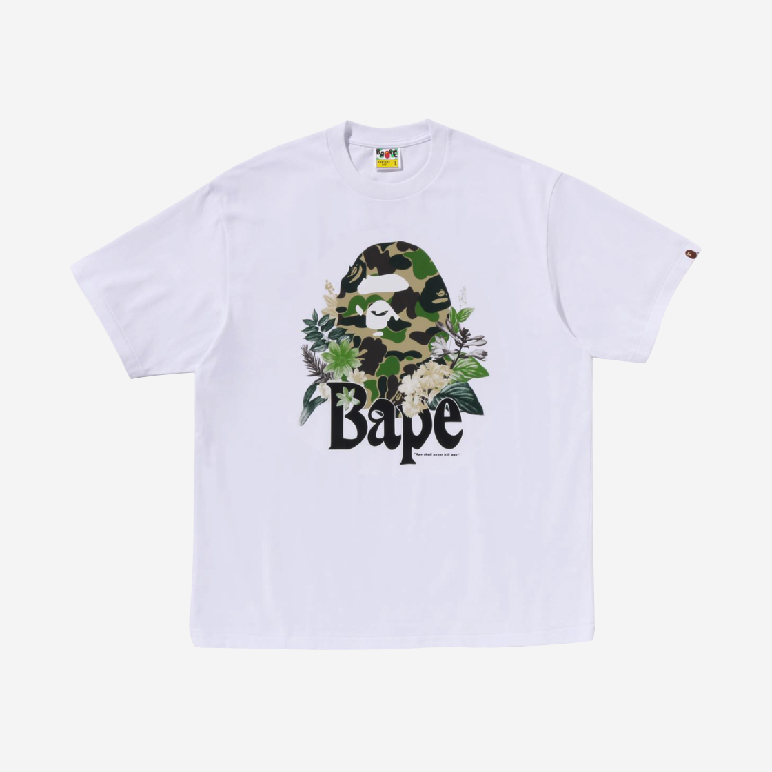 베이프 플로라 빅 에이프 헤드 릴렉스드 핏 티셔츠 화이트 | BAPE | KREAM