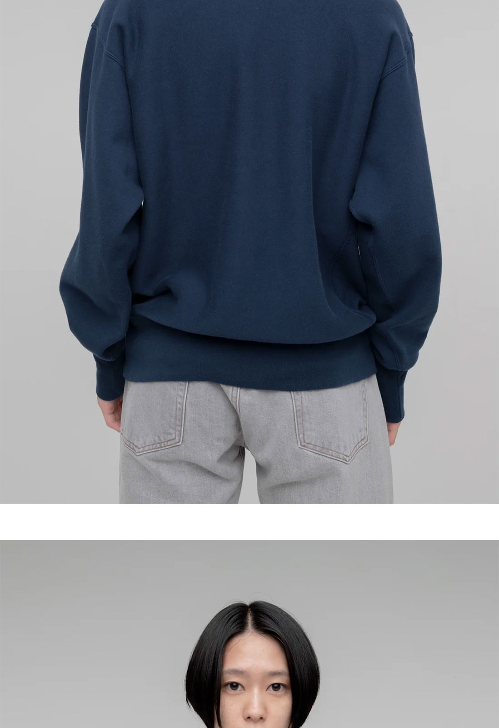 시오타 크루넥 프린티드 스웻셔츠 네이비 | Ciota | KREAM