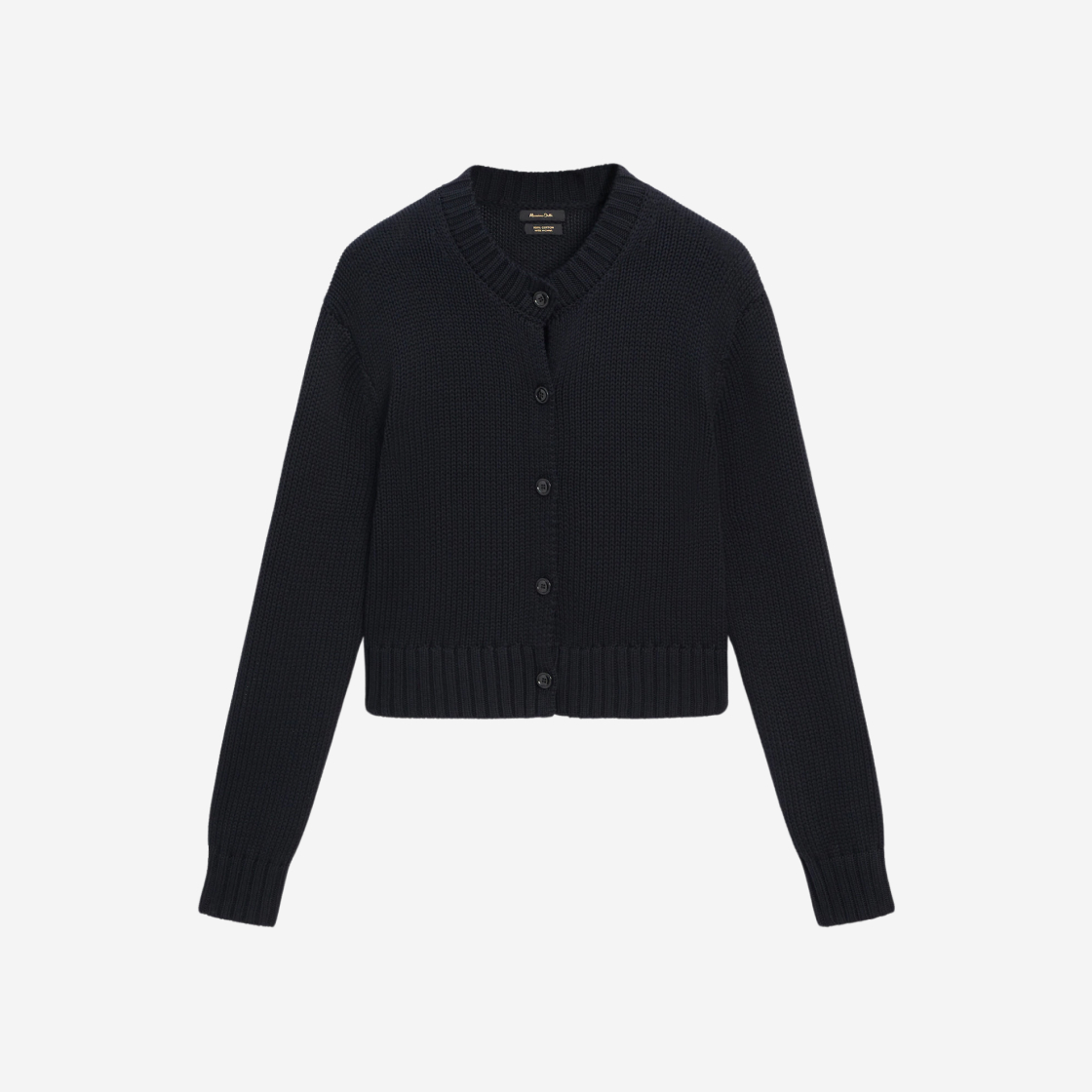 마시모두띠 100% 코튼 크루넥 가디건 다크 블루 | Massimo Dutti | KREAM